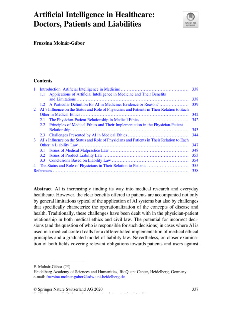 Artificial Intelligence in Healthcare. Doctors, Patients and ...