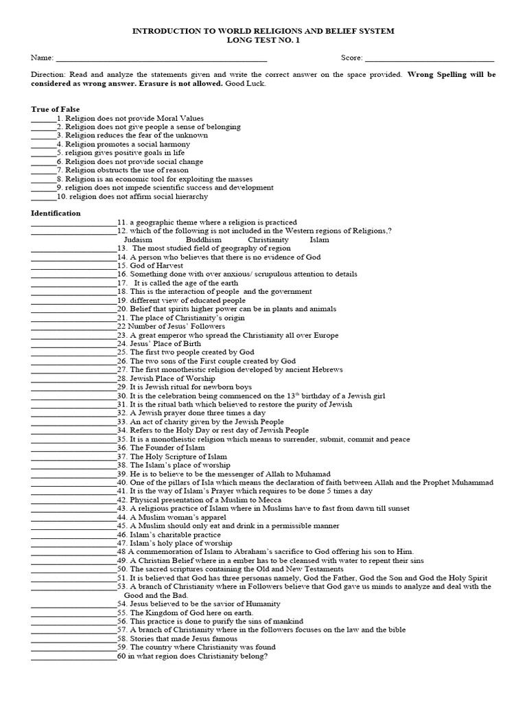 Iwrbs Long Test | PDF | God | Muhammad