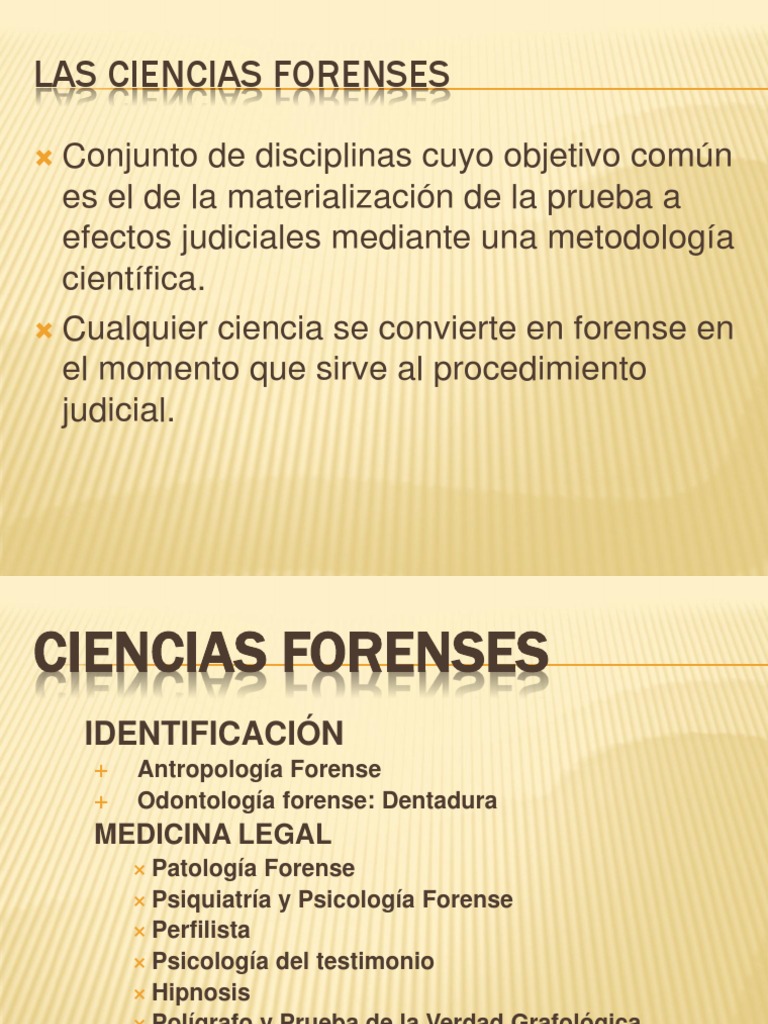 Definición y Ramas de Ciencias Forenses | PDF | Ciencia forense | Science