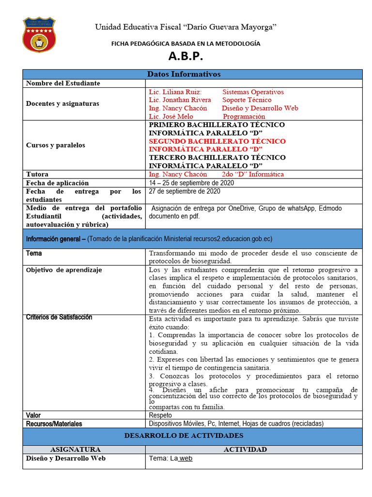 2do INFORMATICA FICHA SEMANA 3 Y 4 | PDF | Objeto (informática ...