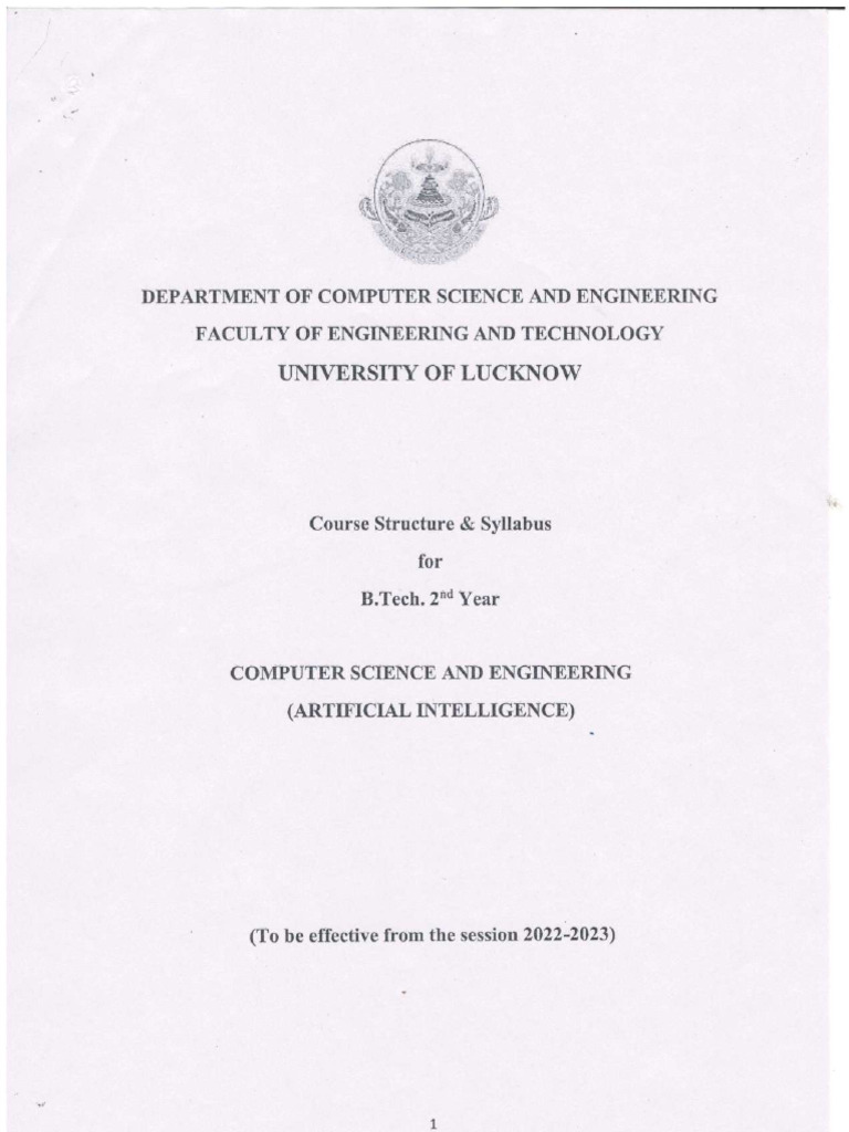Cs Ai 2nd Year Syllabus Pdf Numerical Analysis Method Computer Programming