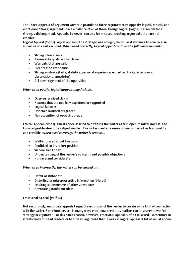 Understanding Aristotle's Three Appeals | PDF | Logic | Argument