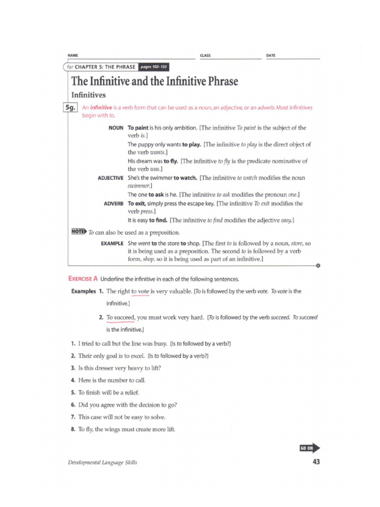 Infinitives 2 | PDF
