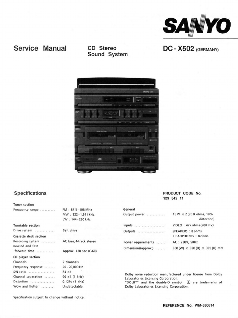 Sanyo dc-x502 | PDF