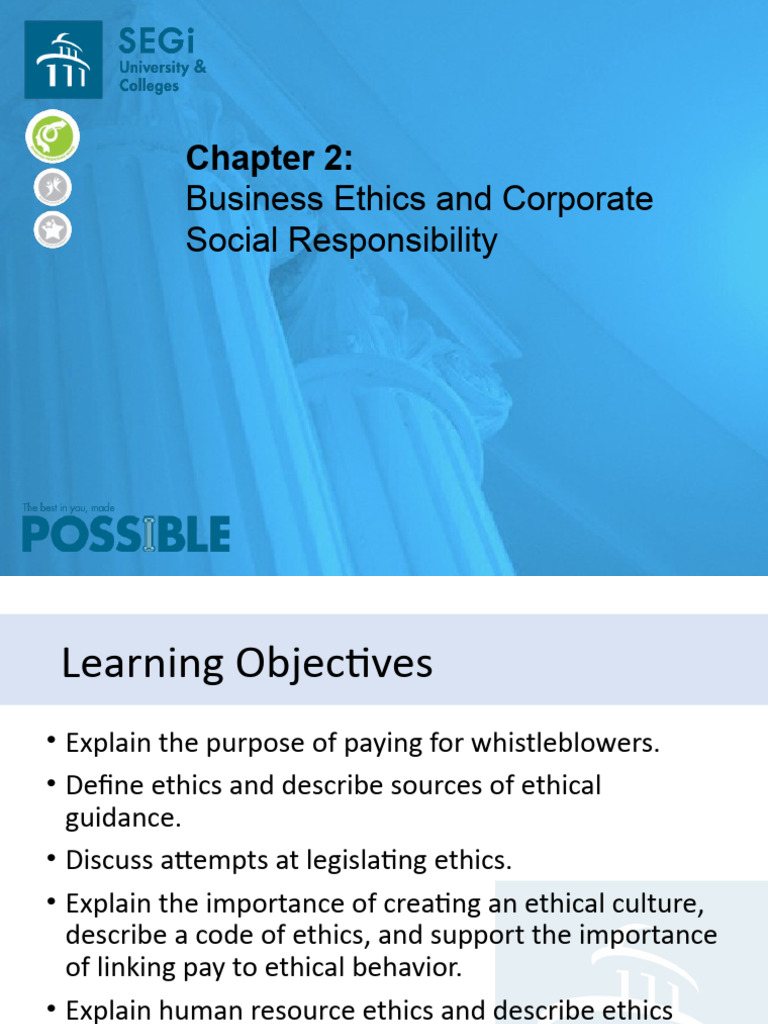 CHAPTER 2 Business Ethics and Corporate Social Responsibility | PDF