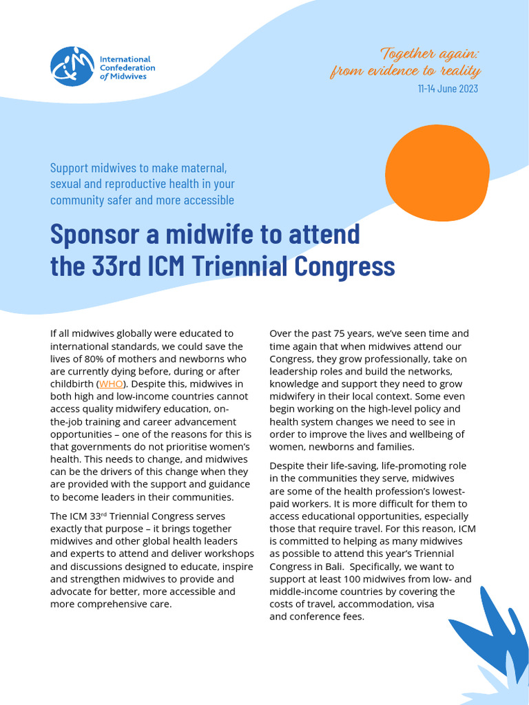 2023 Congress Sponsorship Brochure | PDF | Midwife | Health Care