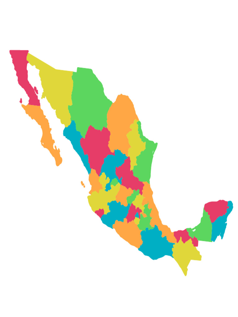 Mapa de Mexico Sin Nombres y Color | PDF