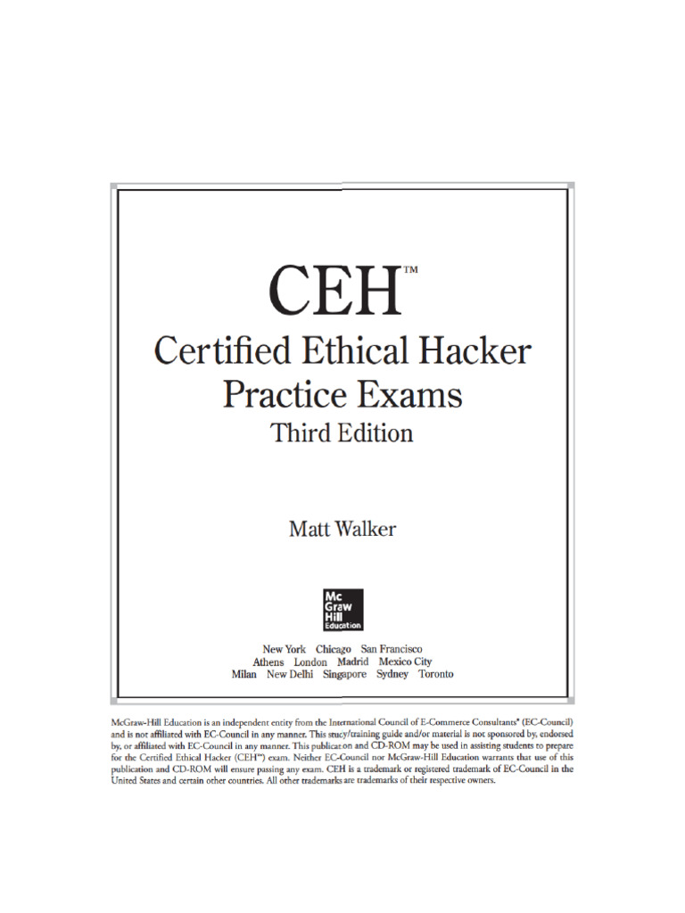 Matt Walker CEH 3rd Ed Practice Exams | PDF