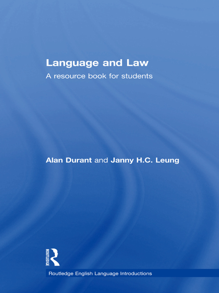 LANGUAGE AND LAW - A Resource Book For Students | PDF | Linguistics ...