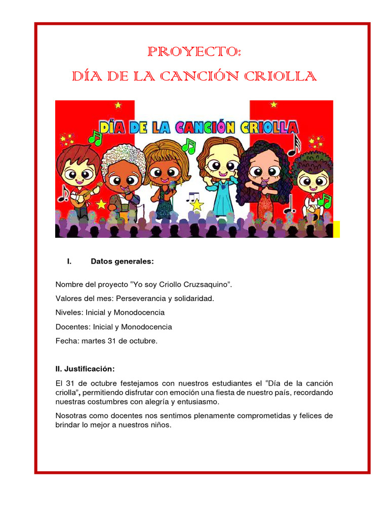 Celebración del Día de la Canción Criolla | PDF