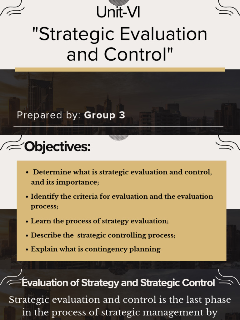 Unit-IV StrategicEvaluationandControl | PDF | Evaluation | Strategic ...
