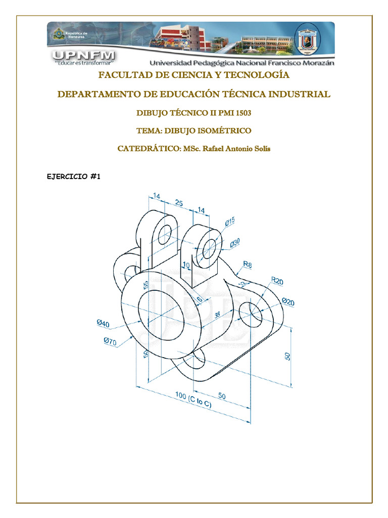 Guia de Ejercicios Dibujo Isometrico | PDF