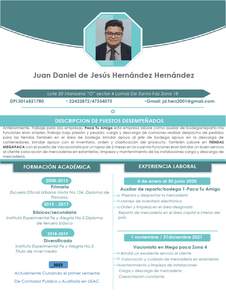 CV-Daniel Hernandez 3016821780101 | PDF