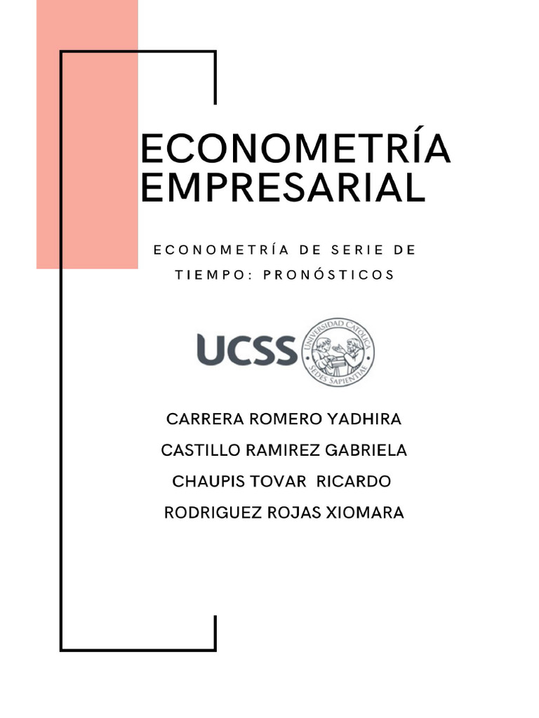 Econometría de Series de Tiempo - Pronosticos | PDF | Análisis de regresión | Econometría