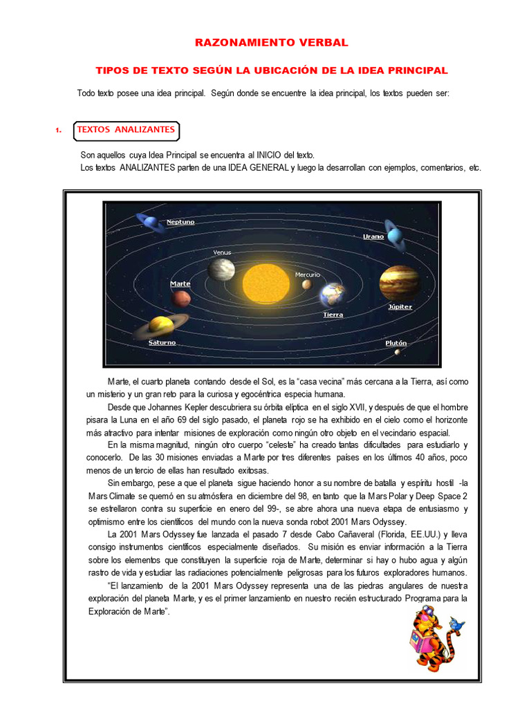 Textos Según La Idea Principal | PDF | Exploración espacial | Astronomía