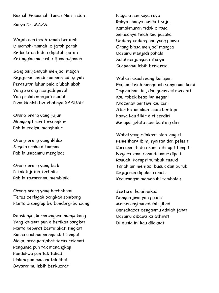 Rasuah Pemusnah Tanah Nan Indah | PDF | Hukum