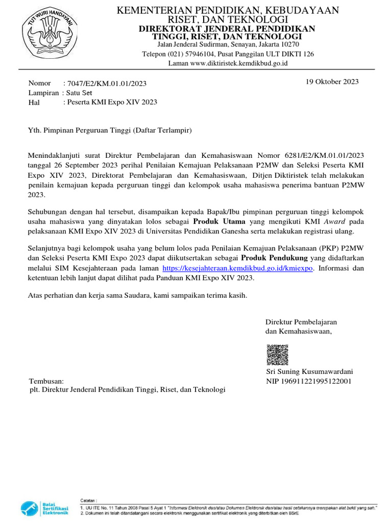 Peserta KMI Award 2023 di Undiksha | PDF