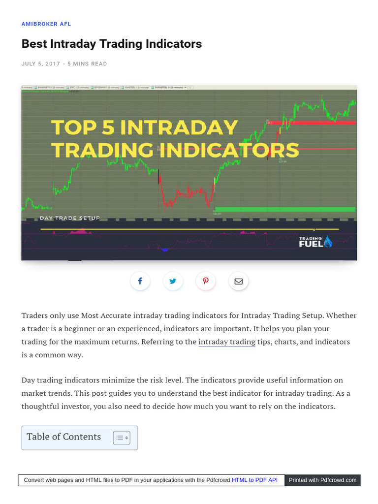 Best Intraday Trading Indicators Pdf Day Trading Market Economics