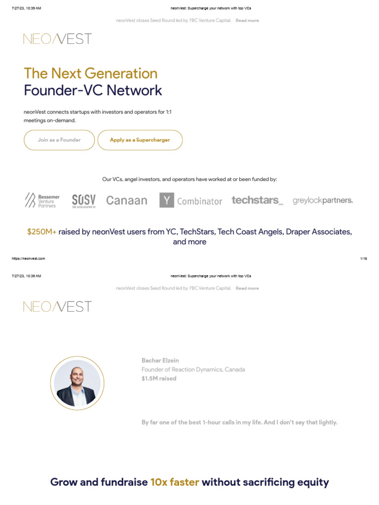 NeonVest VC Network | Download Free PDF | Corporate Finance | Venture ...