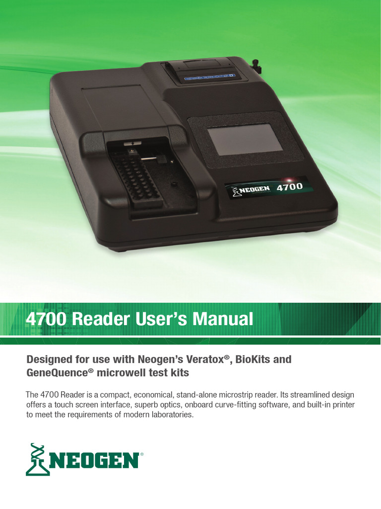 Neogen Reader Manual 4700 - 9303 - Insert2 | PDF | Business