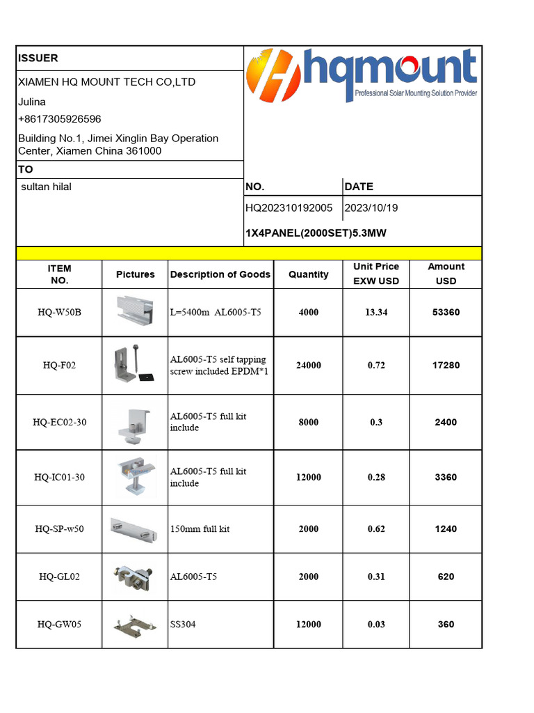 Quote Sheet 40 Container | PDF