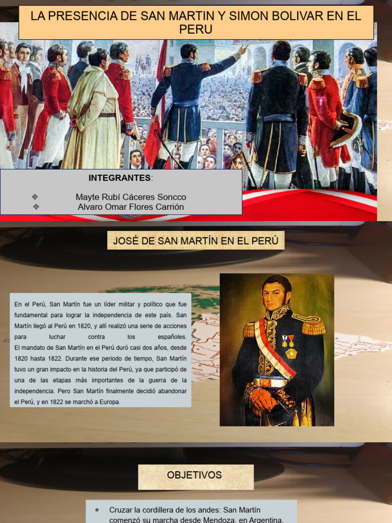 San Martín y Bolívar en la Independencia del Perú | PDF | Conflictos ...