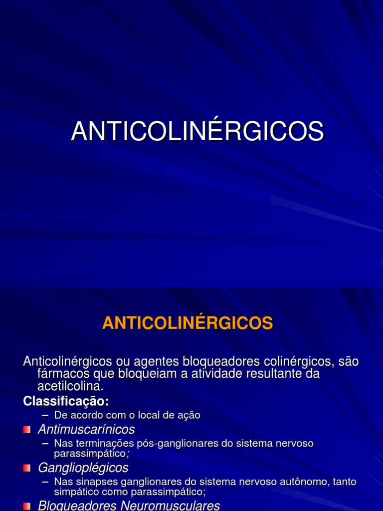 Anticolinergicos 11 | PDF | Acetilcolina | Compostos orgânicos