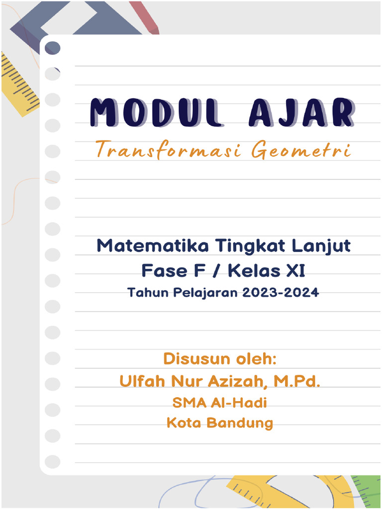 Modul Ajar Kelas XI Transformasi Geometri | PDF