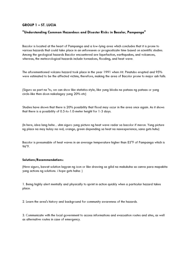 Understanding Common Hazardous and Disaster Risks in Bacolor, Pampanga ...