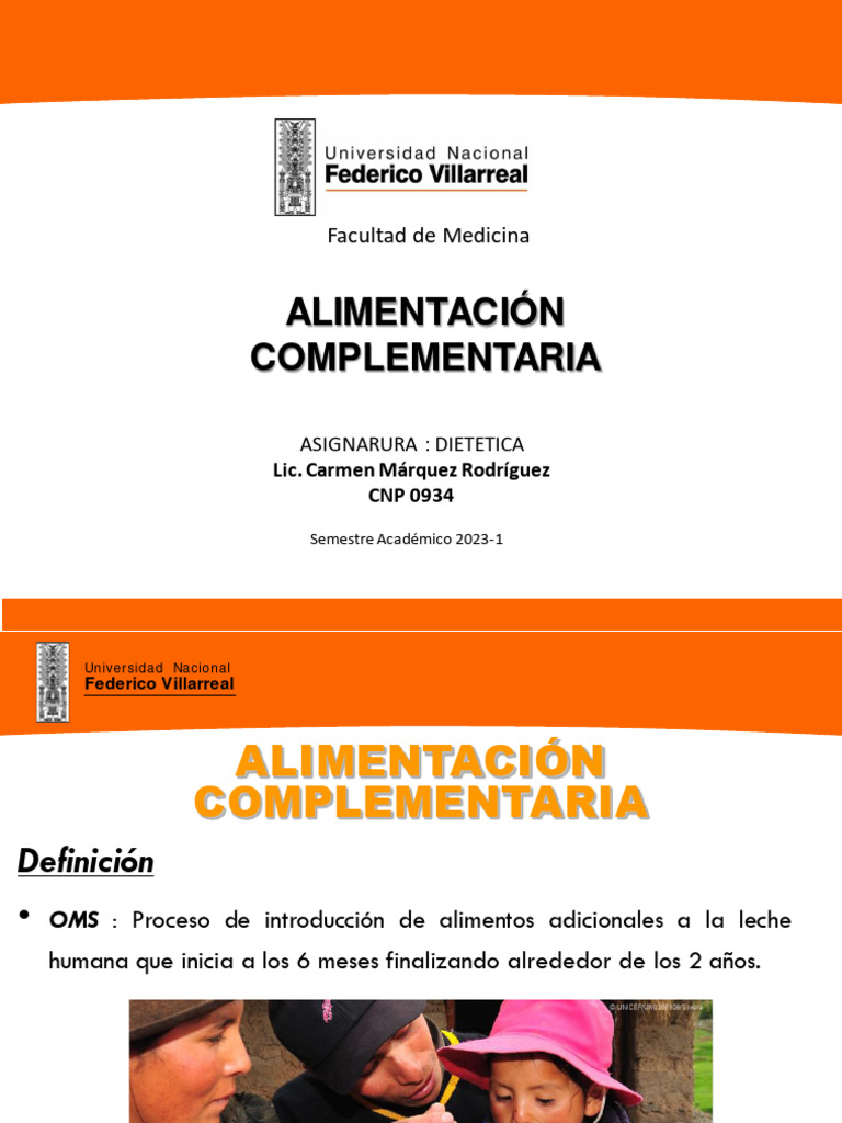 3 ALIMENTACION COMPLEMENTARIA. - 15 JUNIO 2023-pptx 2 | PDF | Alimentos | Obesidad