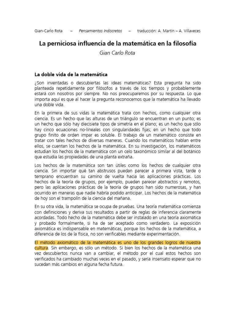 Rota Perniciosa Influencia | PDF | Matemáticas | Mente