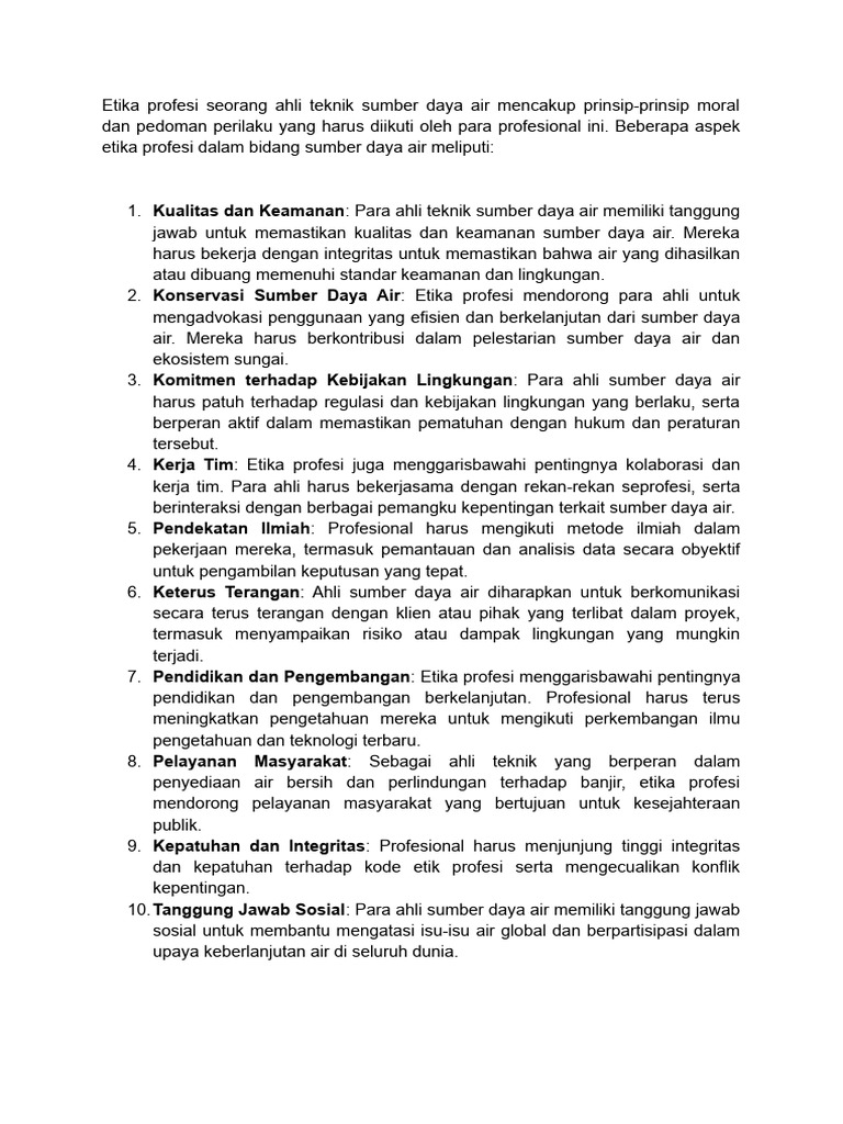 Etika Profesi Ahli Teknik SDA | PDF | Sains & Matematika