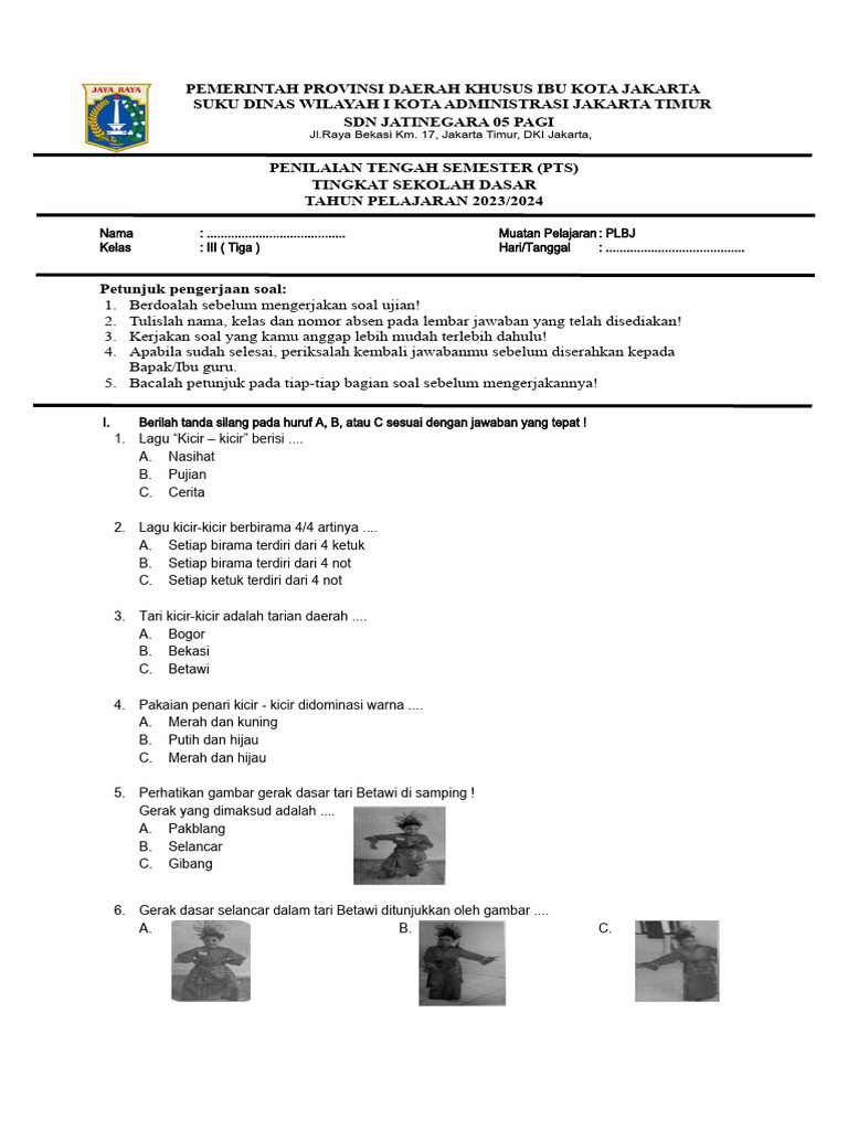 PTS PLBJ Kelas 3 | PDF