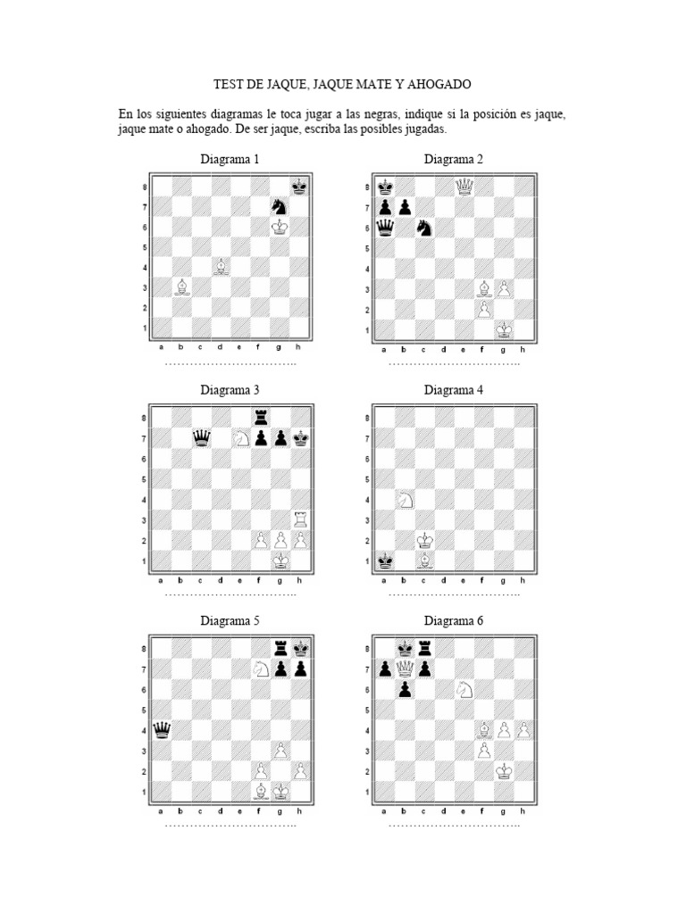 Test de Jaque y Jaque Mate en Ajedrez | PDF