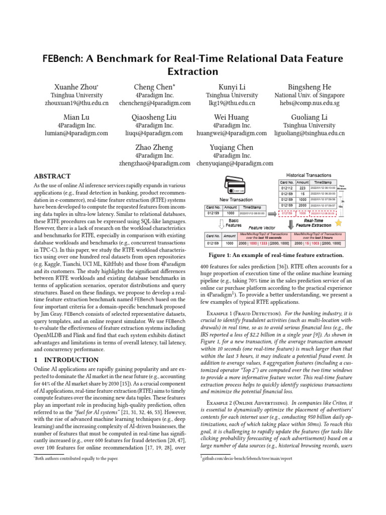 Febench A Benchmark For Real Time Relational Data Feature Extraction Pdf