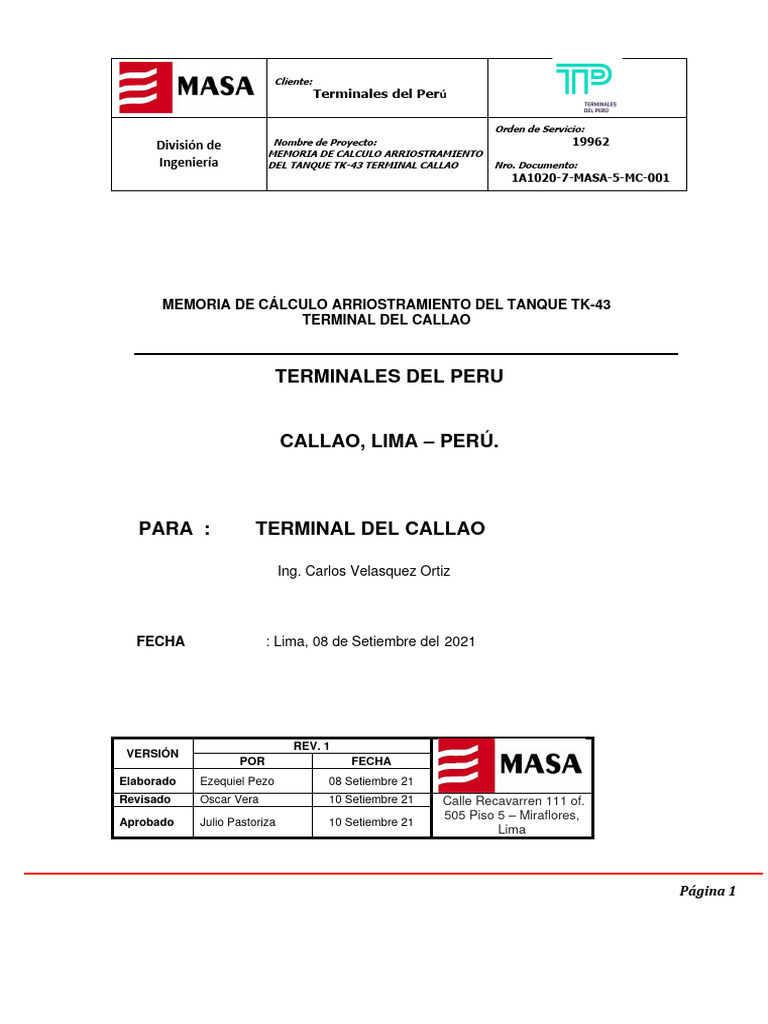 MEMORIA DE CÁLCULO ESTRUCTURAL DE TANQUE API TK-43 Rev1 | Descargar gratis PDF | Deformación ...