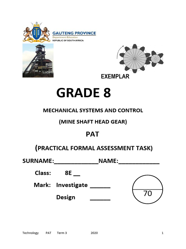 Grade 8 Tech Term 3 PAT - 2020 | PDF | Mining | Heavy Industry