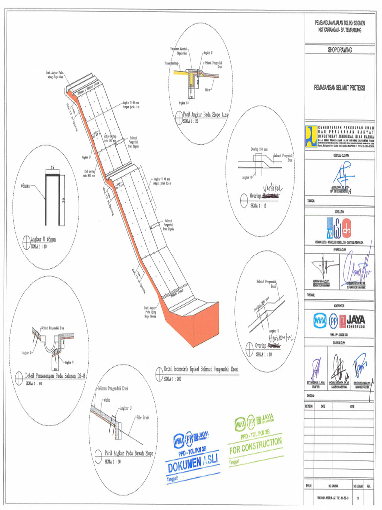 Detail Pemasangan Selimut Proteksi (Geomat) NEW | PDF