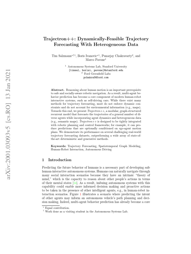 Trajectron++ - Dynamically-Feasible Trajectory Forecasting With ... Trajectron++ - Dynamically-Feasible Trajectory Forecasting With ...