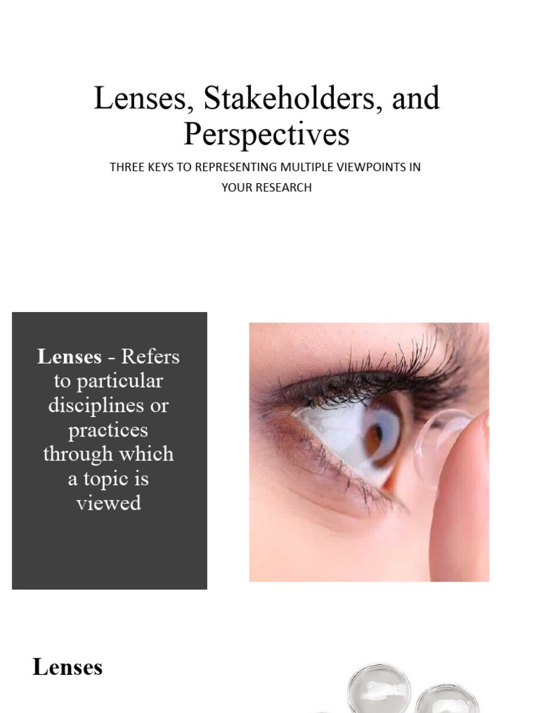 Lenses, Stakeholders, and Perspectives | PDF | Camera Lens