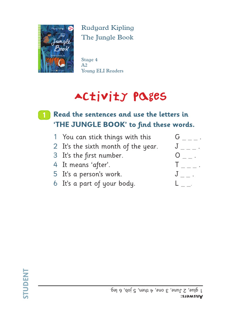 Jungle Book Word Activity for Kids | PDF | Language Arts & Discipline ...