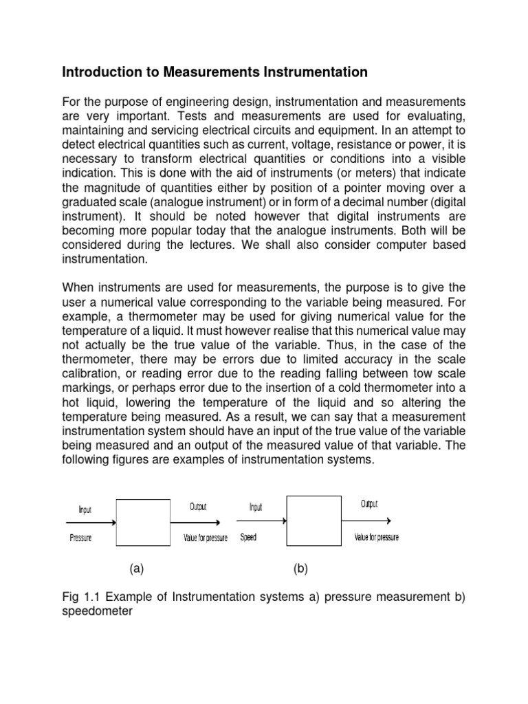 Lecture 1 Introduction To Measurements Instrumentation | Download Free PDF | Instrumentation ...