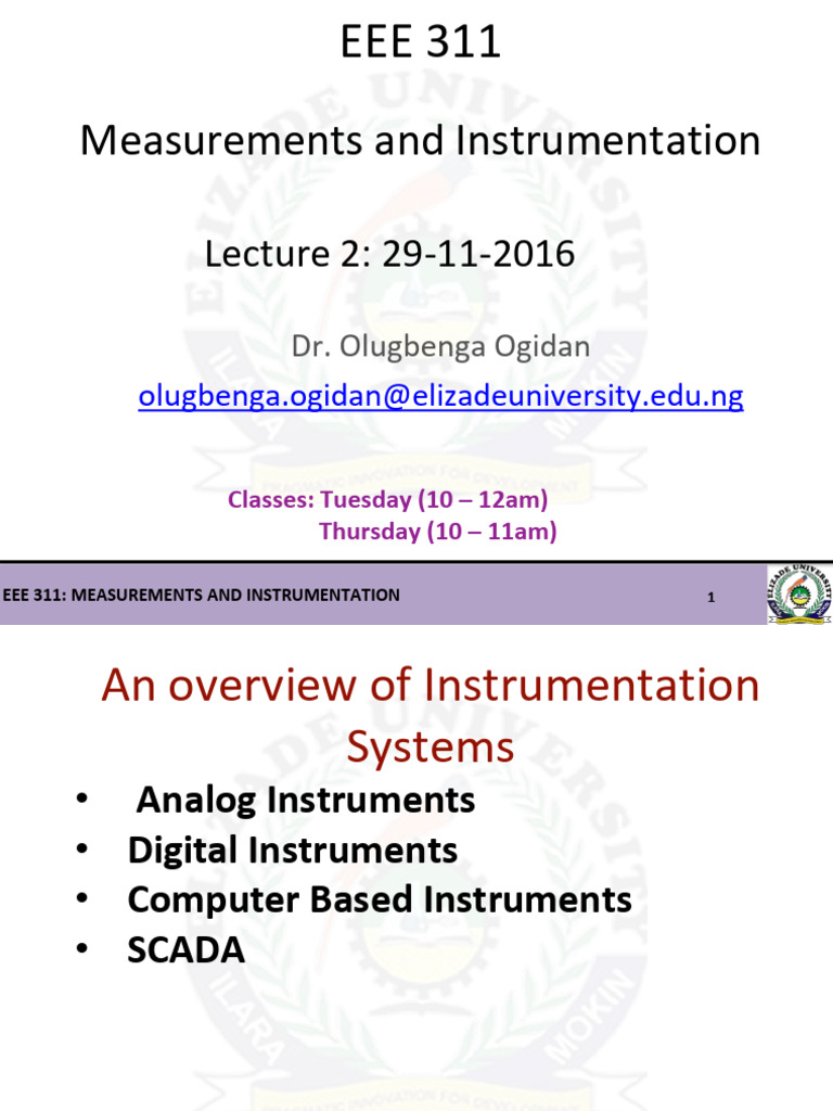 EEE 311: Measurement & Instrumentation | PDF | Science & Mathematics ...