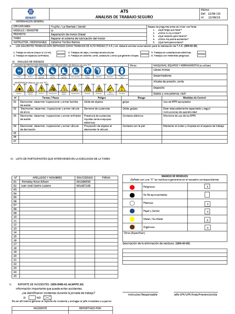 ATS Formato SENATI 4.1 | PDF | Materiales