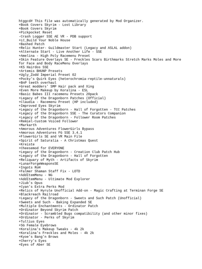 Modlist 1 | PDF