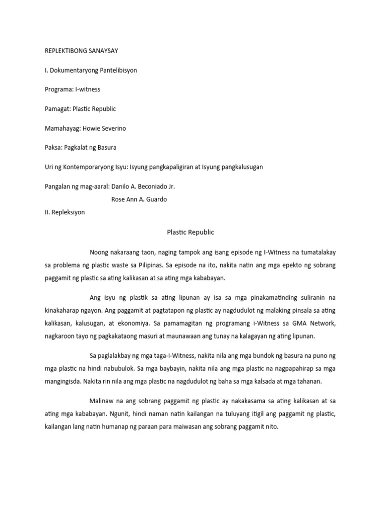 Sanaysay Sa Ap-10 | PDF