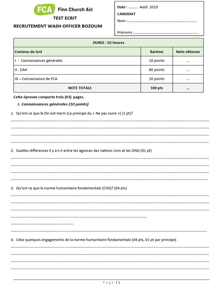 Test Wash Officer Arthur | PDF