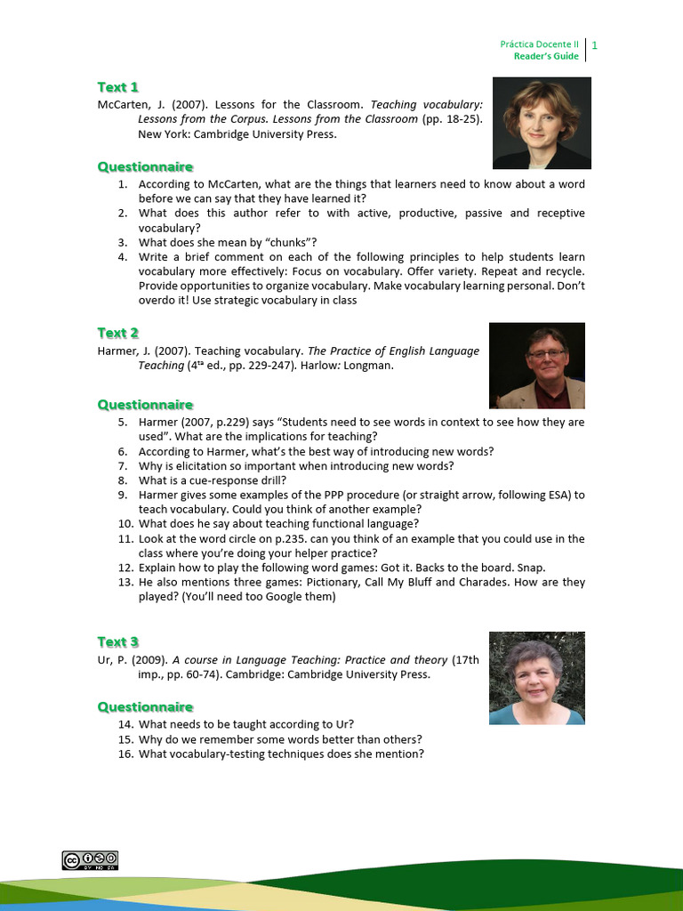 Teaching Vocabulary - Questionnaire | PDF