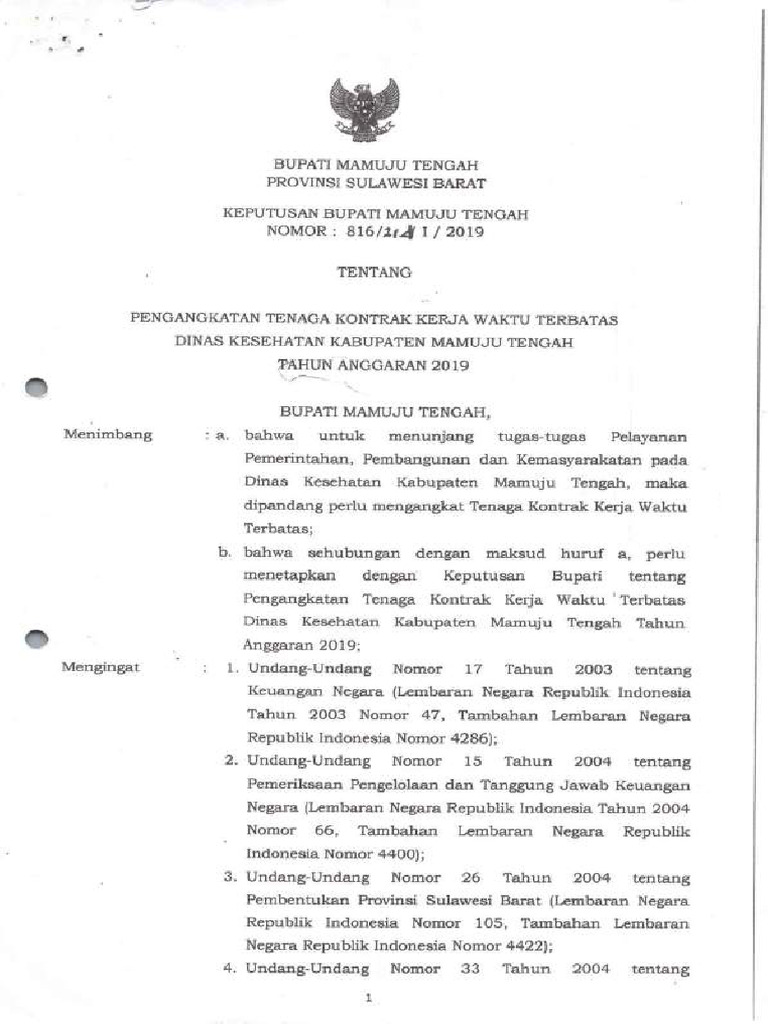 SK KONTRAK TAHUN 2019 - Compressed (1) - Compressed - Compressed | PDF