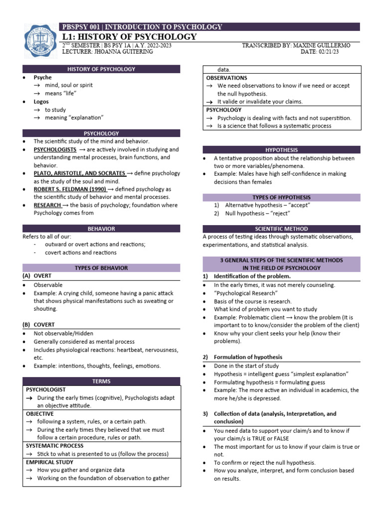 Introduction To Psychology | PDF